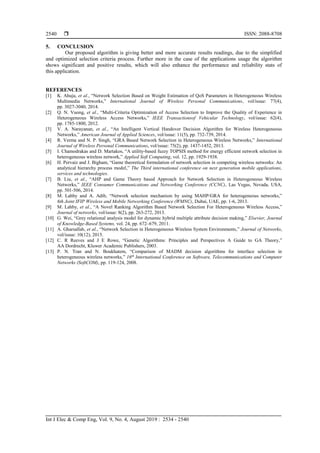 Genetic Algorithm for Vertical Handover (GAfVH)in a Heterogeneous networks | PDF