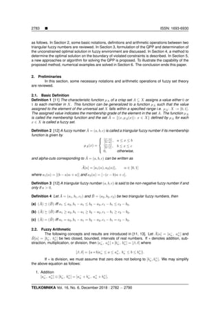 Using Alpha-cuts and Constraint Exploration Approach on Quadratic Programming Problem | PDF