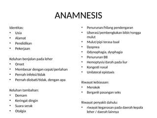 Benjolan pada leher diagnosis dan gejala | PPTX