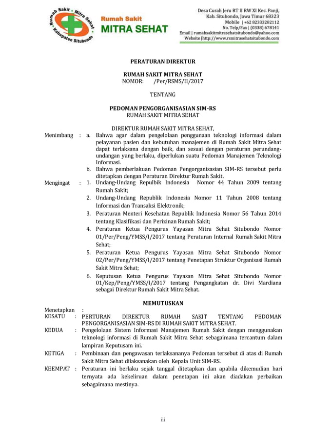 361224328 pedoman-pengorganisasian-sim-rs | PDF