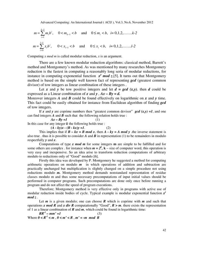Justification of Montgomery Modular Reduction | PDF