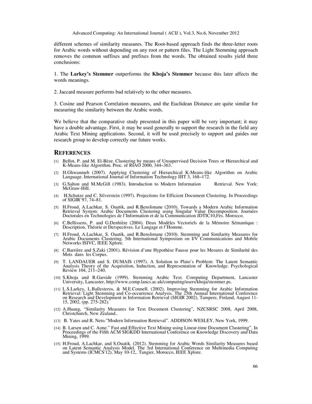 A COMPARATIVE STUDY OF ROOT-BASED AND STEM-BASED APPROACHES FOR MEASURING THE SIMILARITY BETWEEN ...
