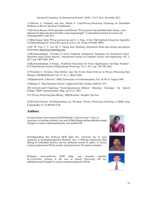 VECTOR QUANTIZATION FOR PRIVACY PRESERVING CLUSTERING IN DATA MINING | PDF | Databases ...