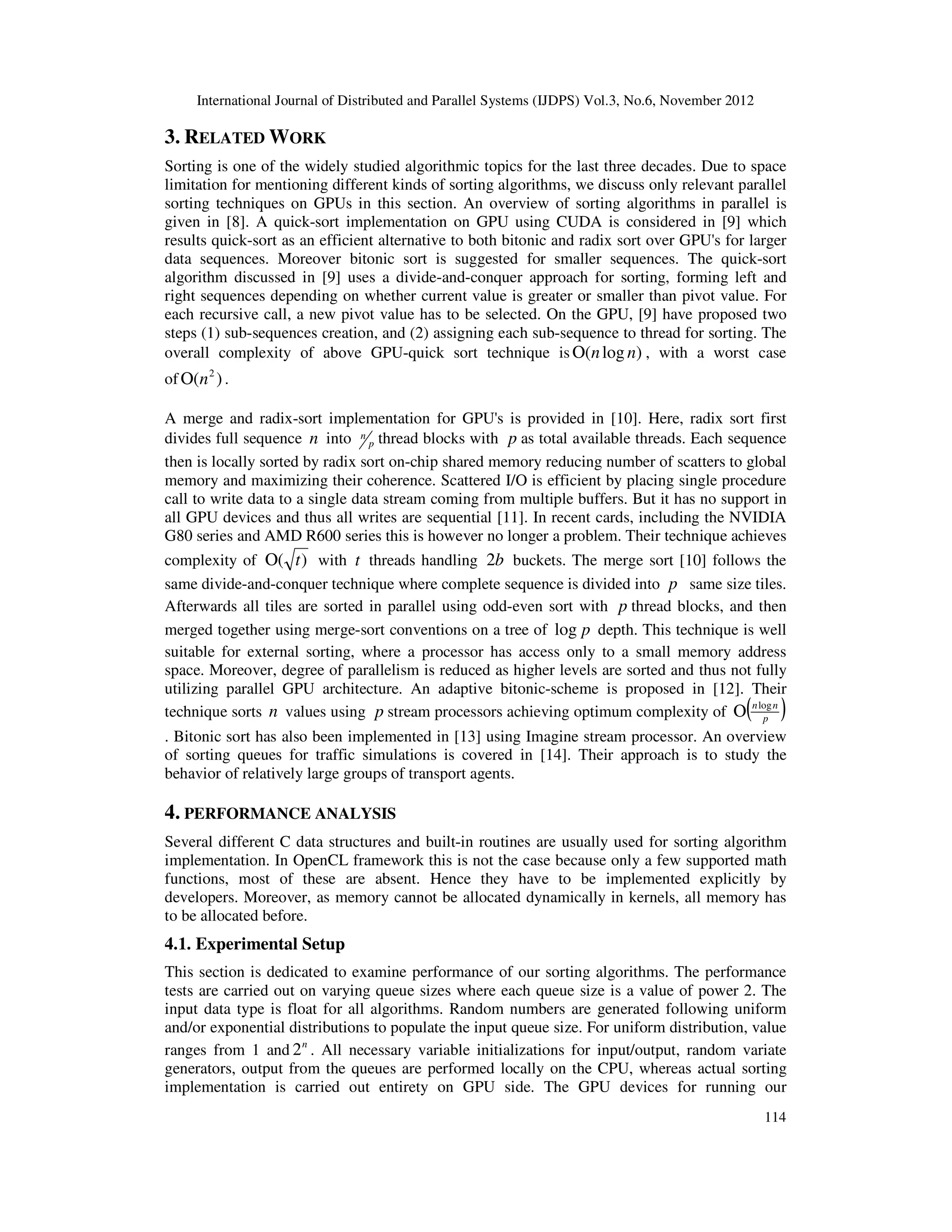 FAST PARALLEL SORTING ALGORITHMS ON GPUS | PDF