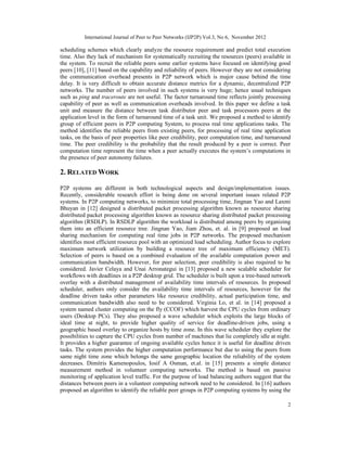 IDENTIFICATION OF EFFICIENT PEERS IN P2P COMPUTING SYSTEM FOR REAL TIME APPLICATIONS | PDF