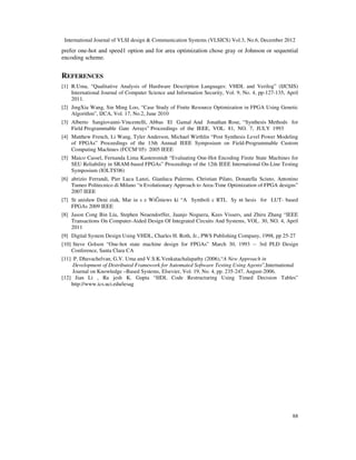 SYNTHESIS OPTIMIZATION FOR FINITE STATE MACHINE DESIGN IN FPGAS | PDF