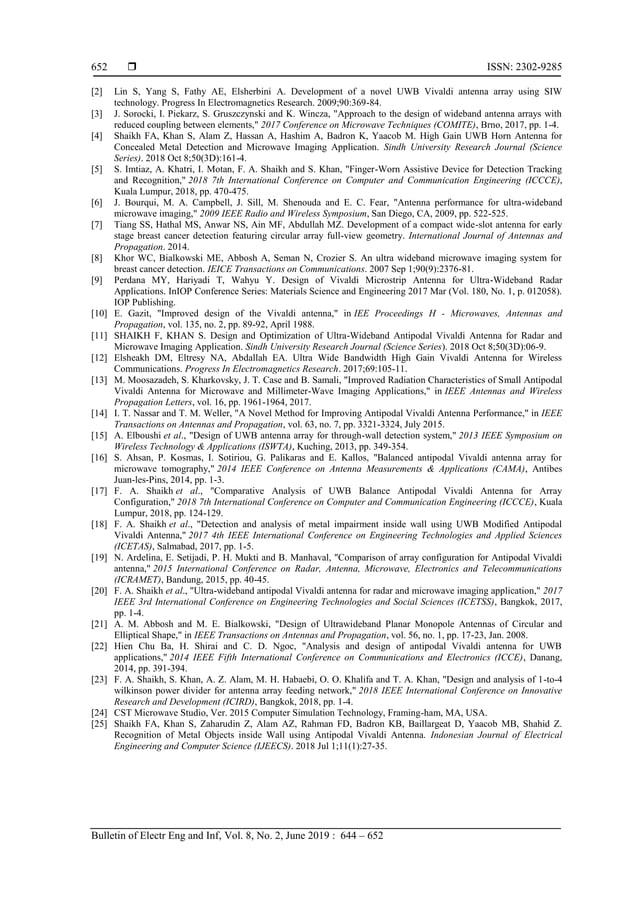 Design and parametric evaluation of UWB antenna for array arrangement | PDF