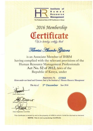 IHRM CERTIFICATION | PDF