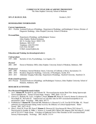Raman CV Hopkins format 10-6-2015 | PDF