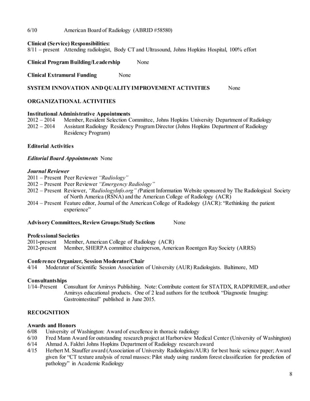 Raman CV Hopkins format 10-6-2015 | PDF