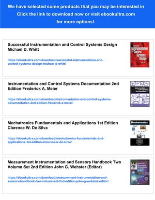 Sensors and actuators control systems instrumentation 1st Edition De Silva | PDF