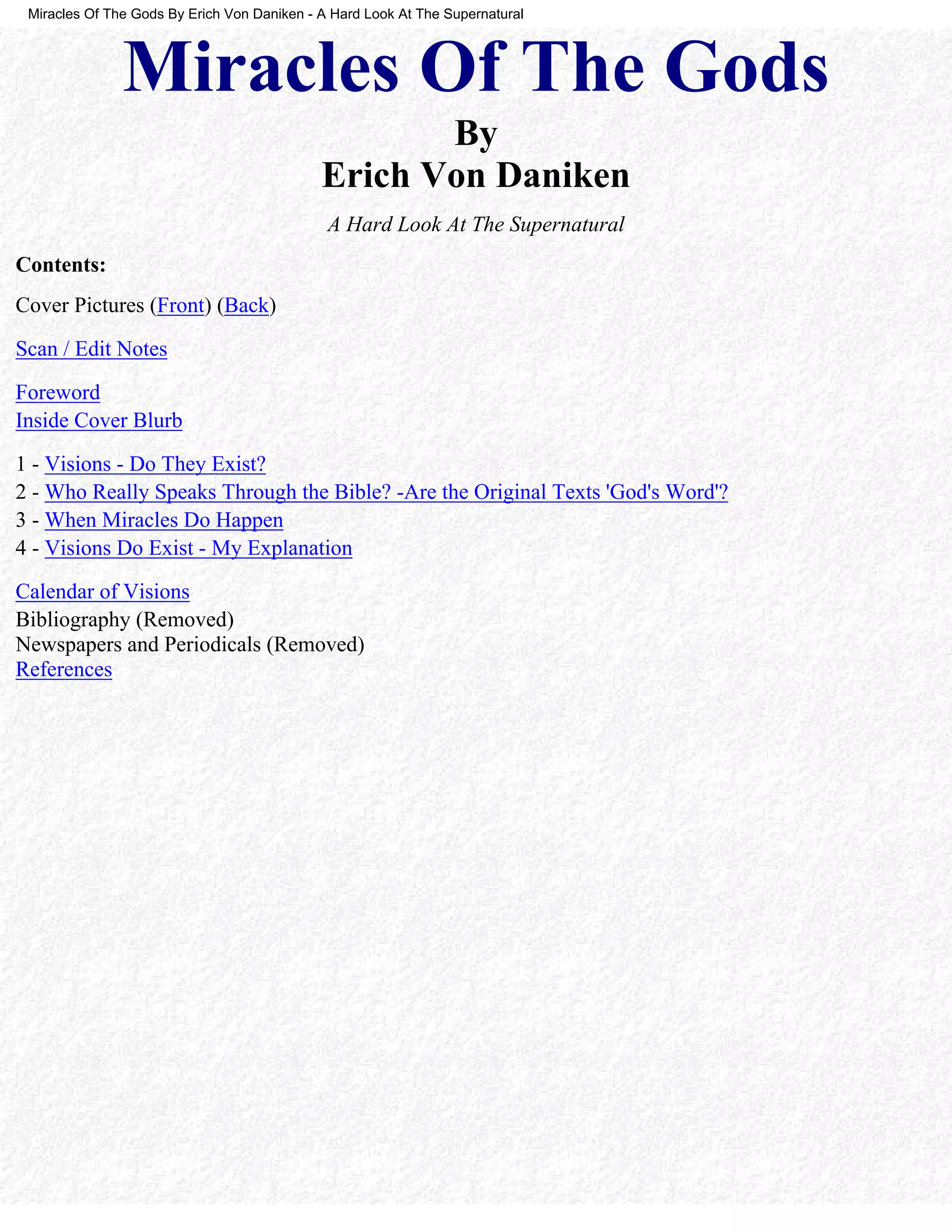 36197659 erich-von-daniken-miracles-of-the-gods | PDF