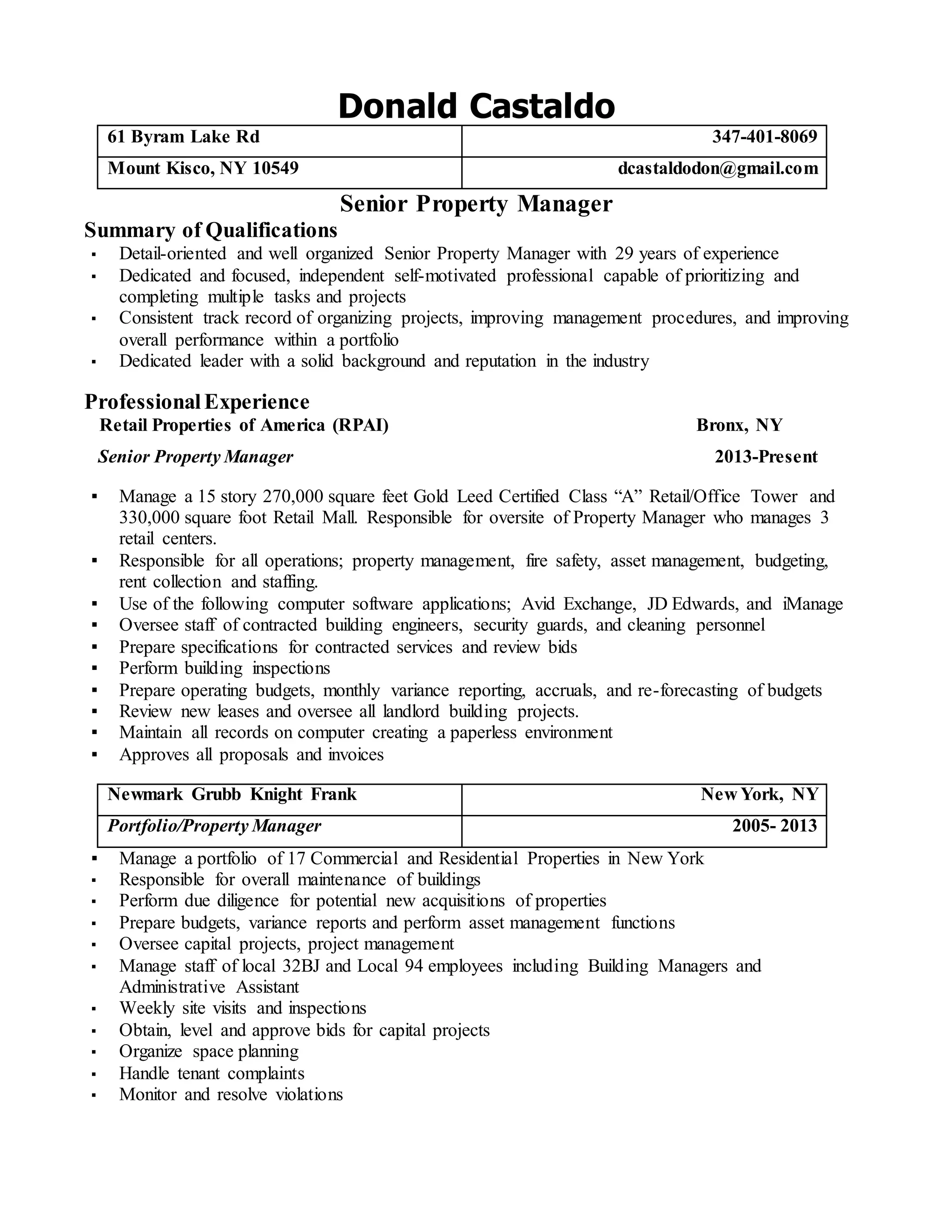 DonaldCastaldoResume 2_10_16 | DOCX