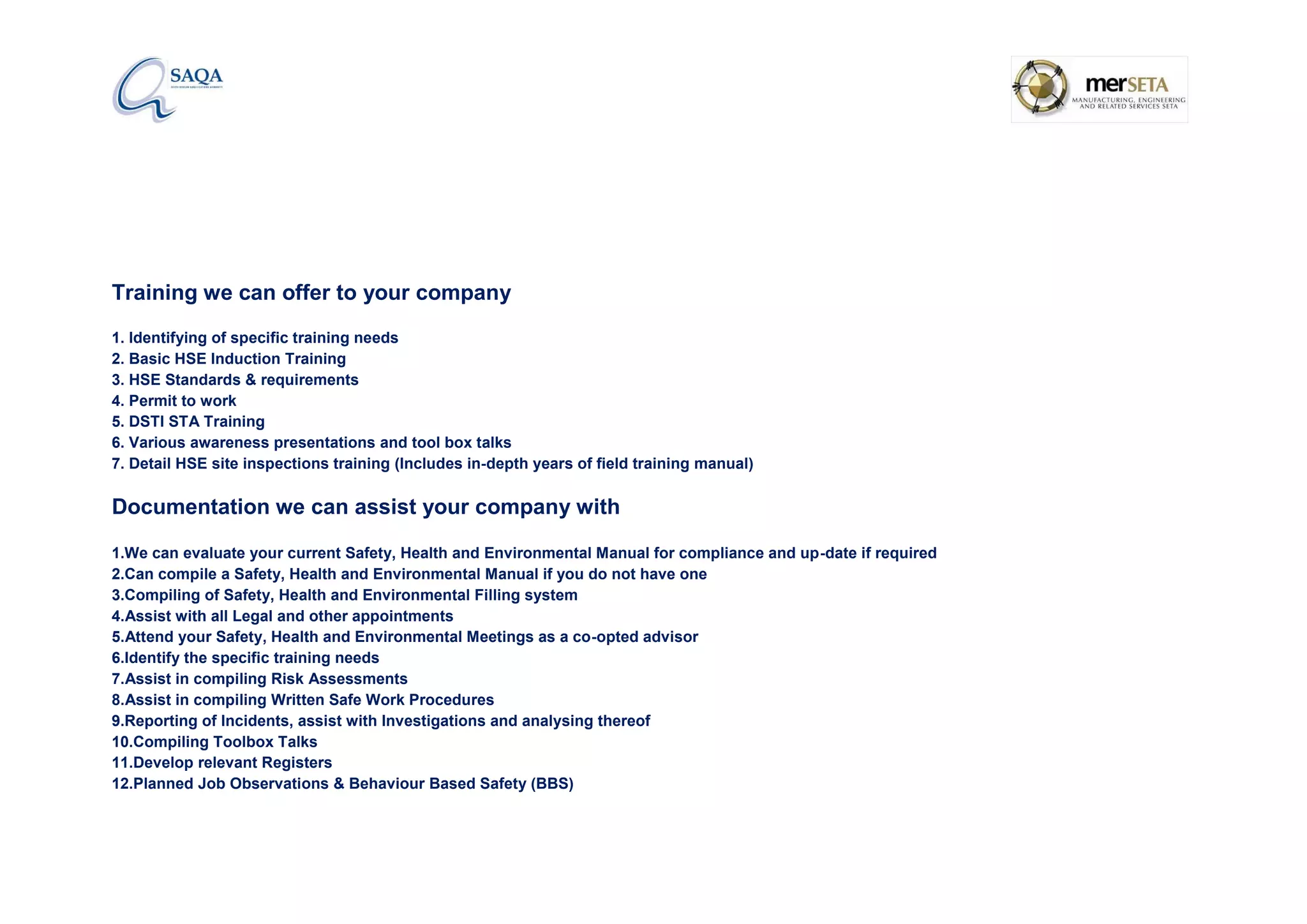 SAFEWAY SAFETY CONSULTANCE - Copy (2) | PDF