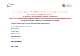 SAFEWAY SAFETY CONSULTANCE - Copy (2) | PDF
