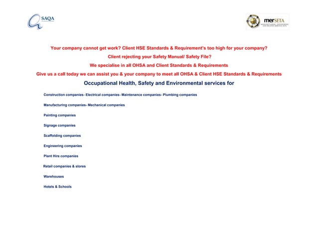 SAFEWAY SAFETY CONSULTANCE - Copy (2) | PPT