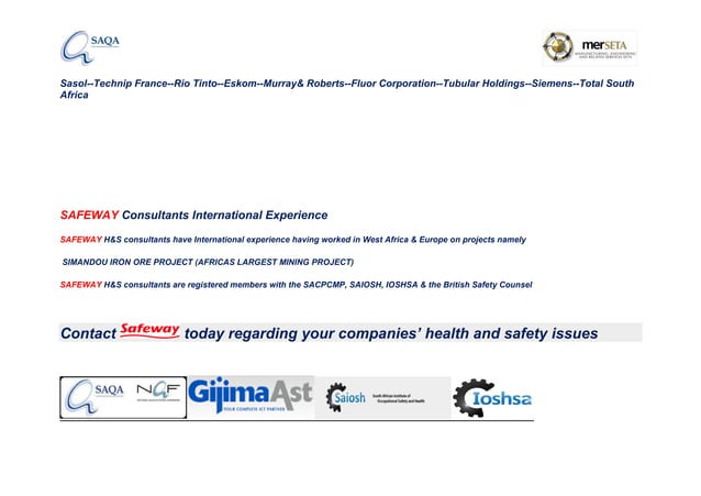 SAFEWAY SAFETY CONSULTANCE - Copy (2) | PPT