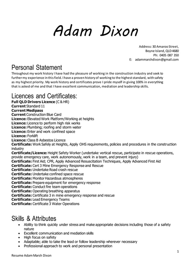 resume Adam Dixon | PDF