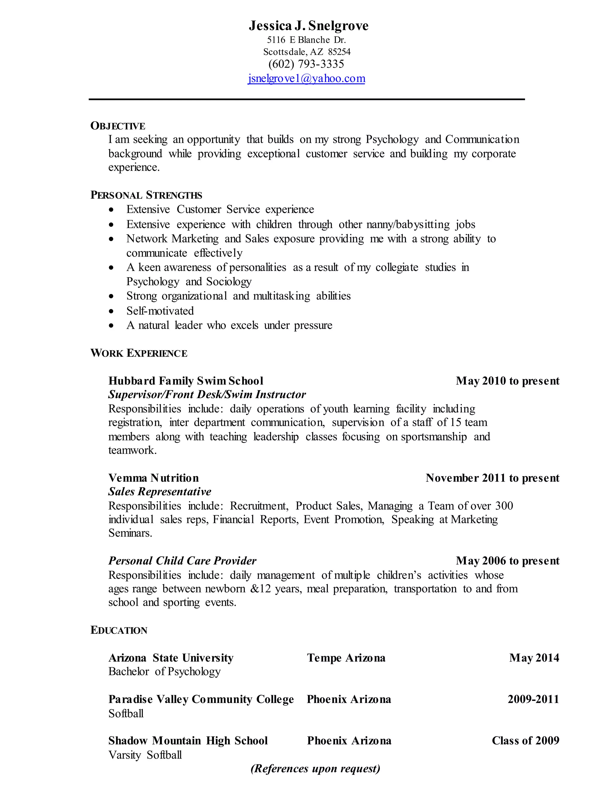 Jessica J Resume. | DOCX