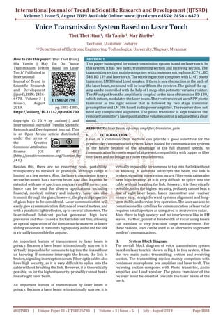 Voice Transmission System Based on Laser Torch | PDF