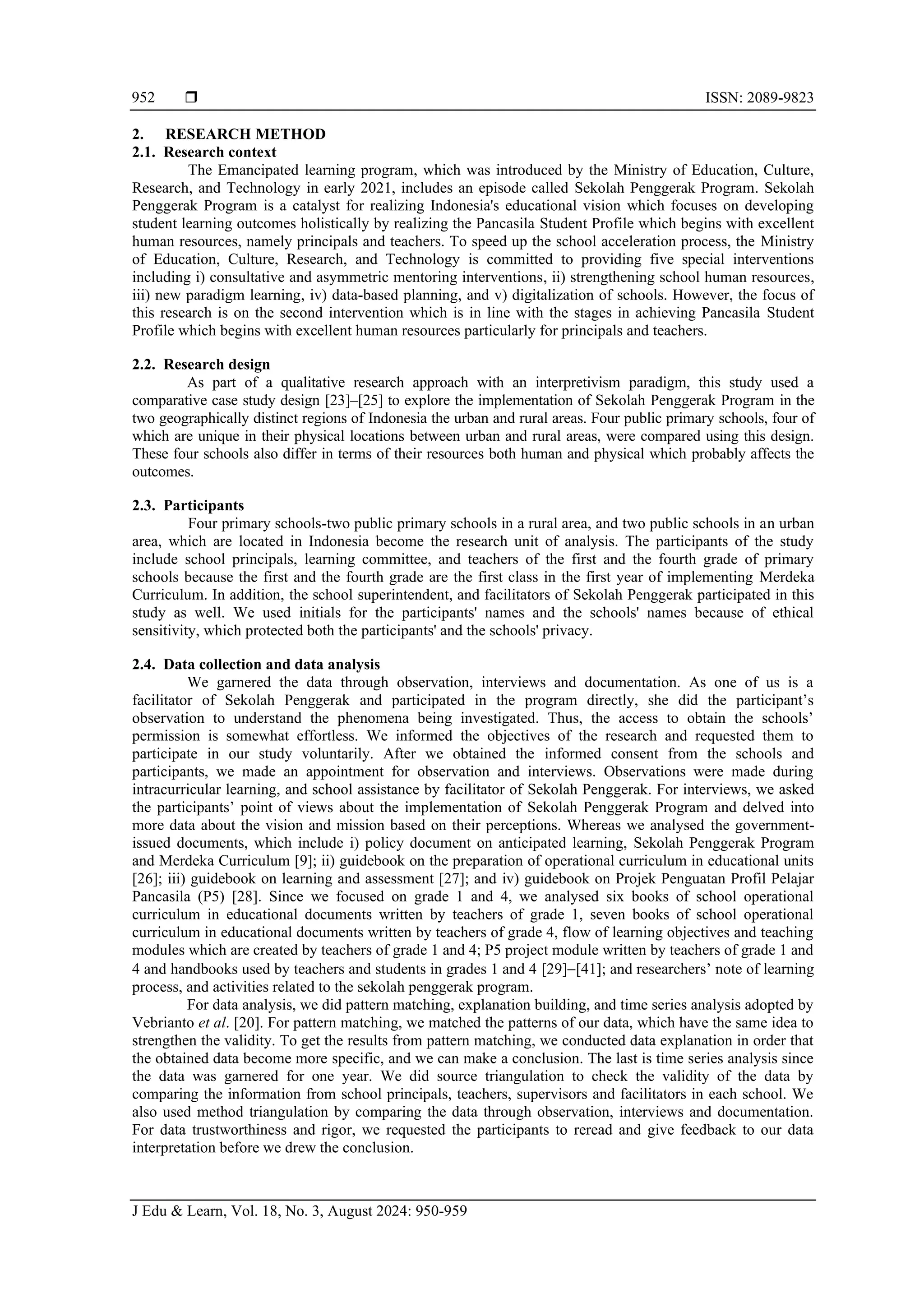 Sekolah penggerak program: a comparative case study in Indonesia’s ...