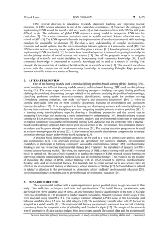 Science interdisciplinary learning approach: a study interdisciplinary ...