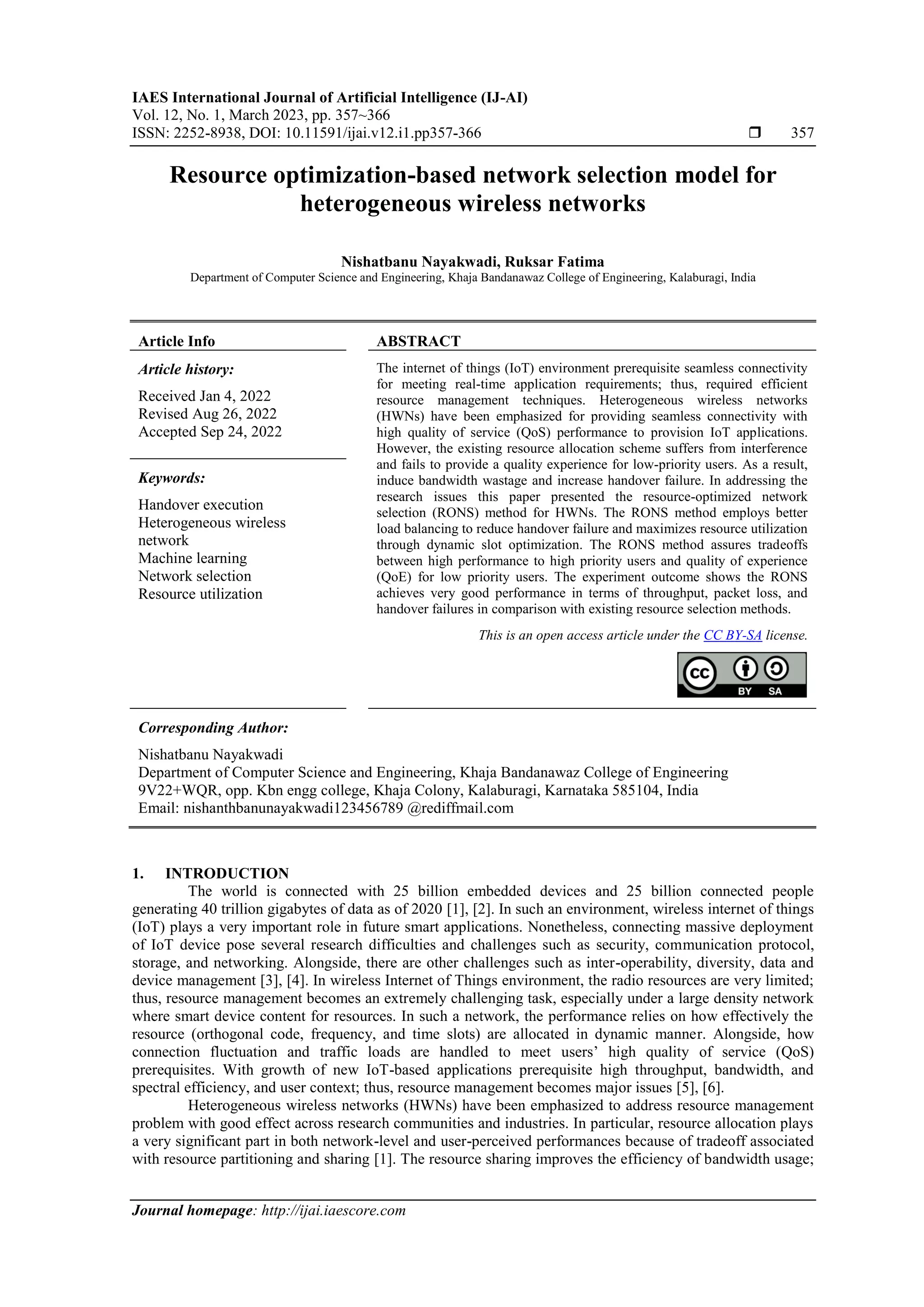 Resource optimization-based network selection model for heterogeneous wireless networks | PDF ...