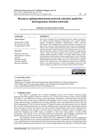 Resource optimization-based network selection model for heterogeneous wireless networks | PDF ...