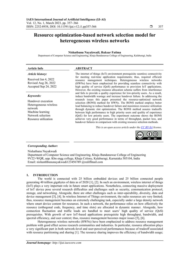 Resource optimization-based network selection model for heterogeneous wireless networks | PDF ...