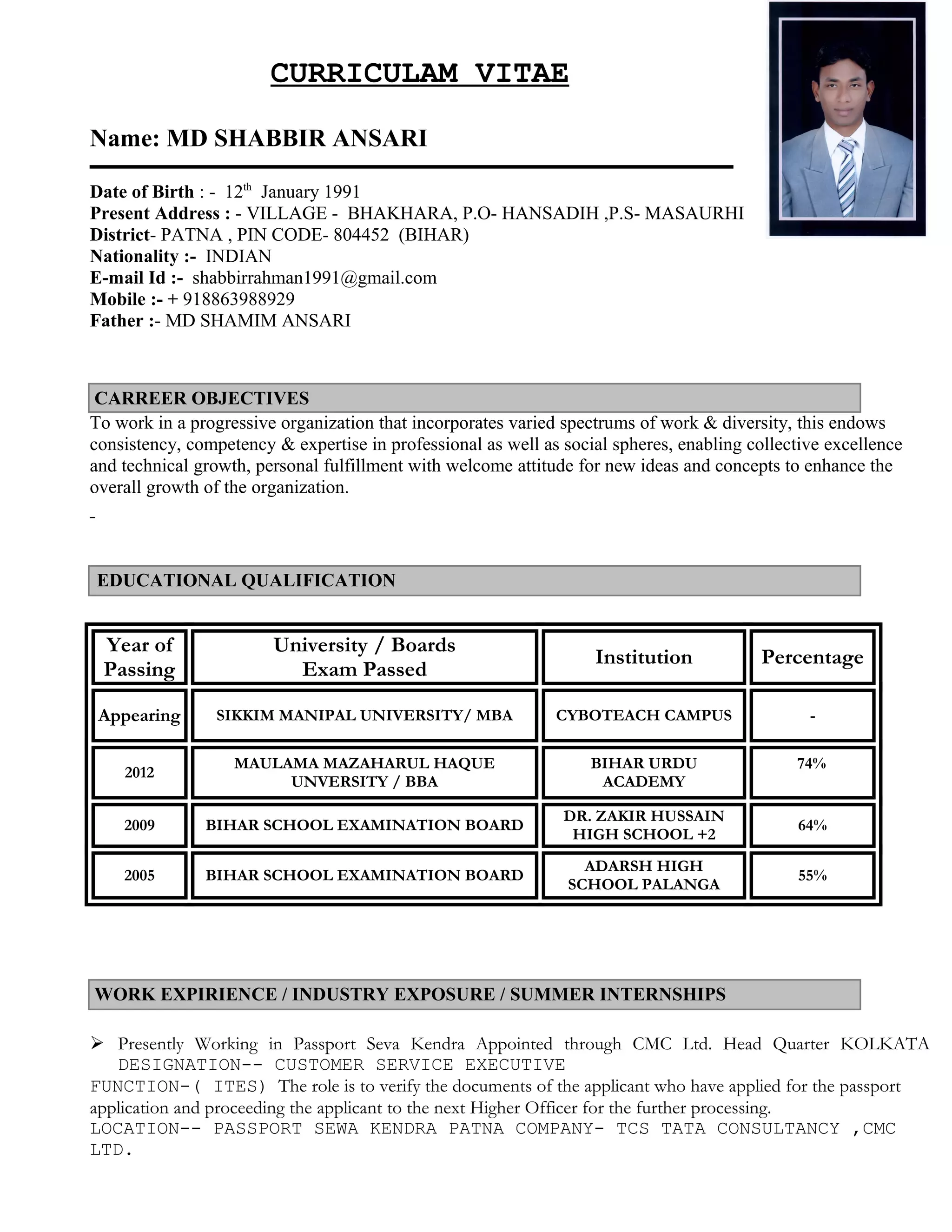 FRESH RESUME | DOC