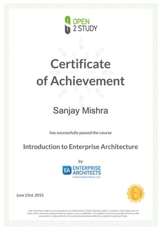 Subject_Certificate_24_June_2015 | PDF