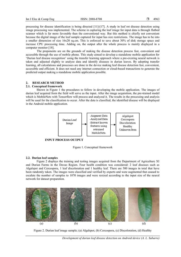 Development of durian leaf disease detection on Android device | PDF