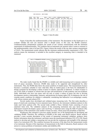 Development and validation of Indonesian peace of mind scale: The Rasch analysis | PDF