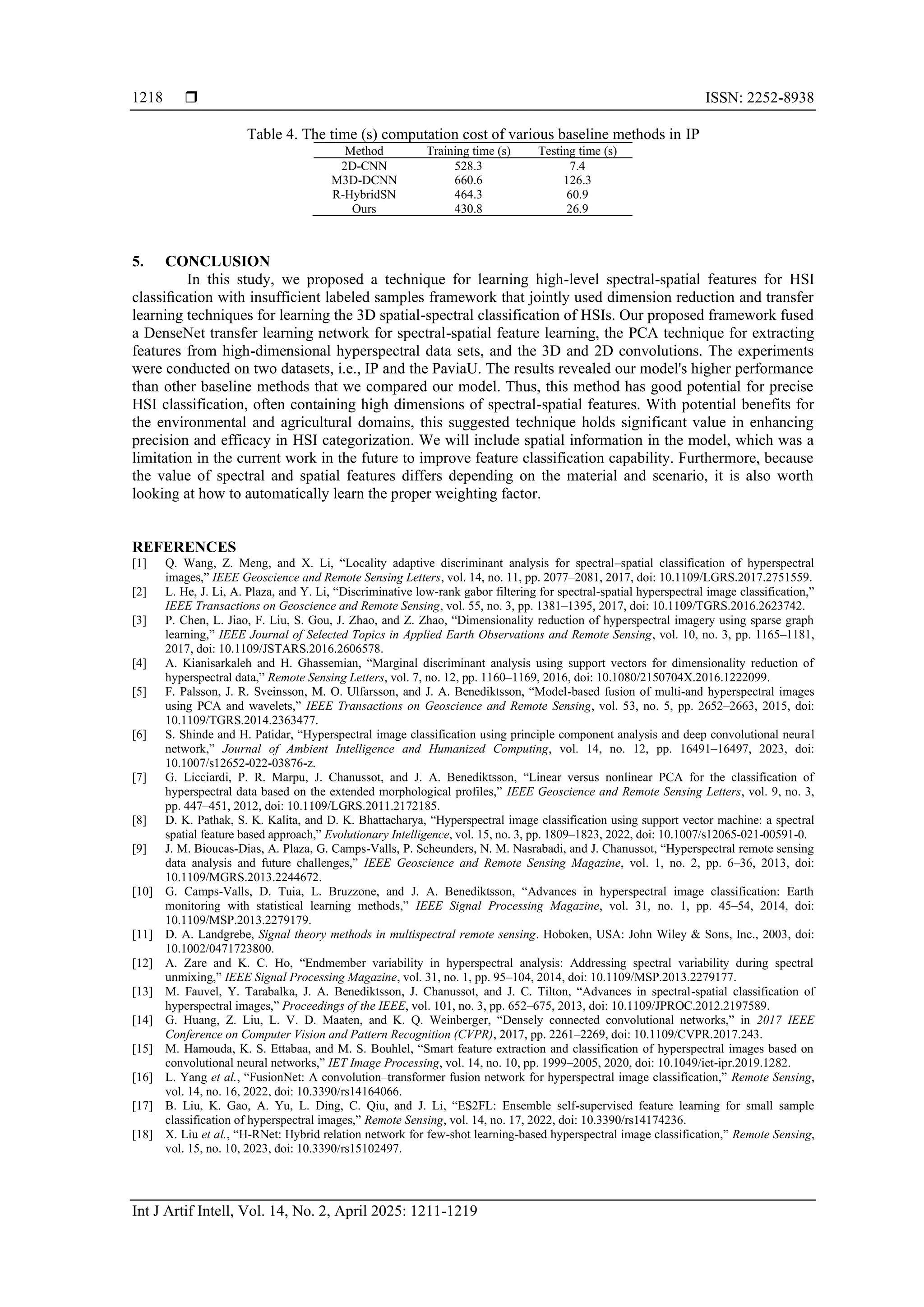 Learning high-level spectral-spatial features for hyperspectral image classification with ...