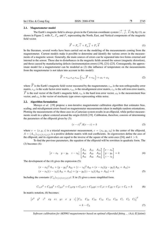 Software calibration for AK8963 magnetometer based on optimal ...