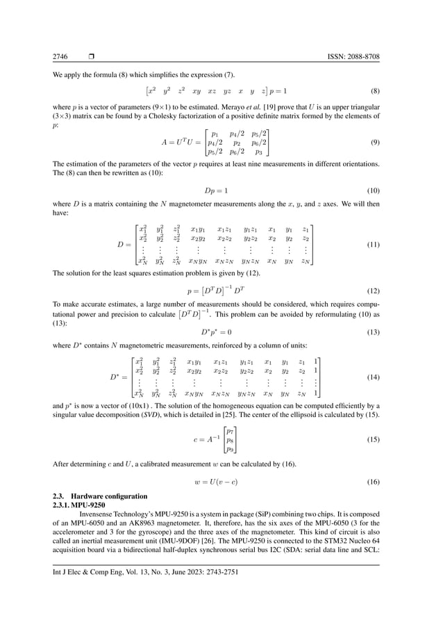 Software calibration for AK8963 magnetometer based on optimal ...