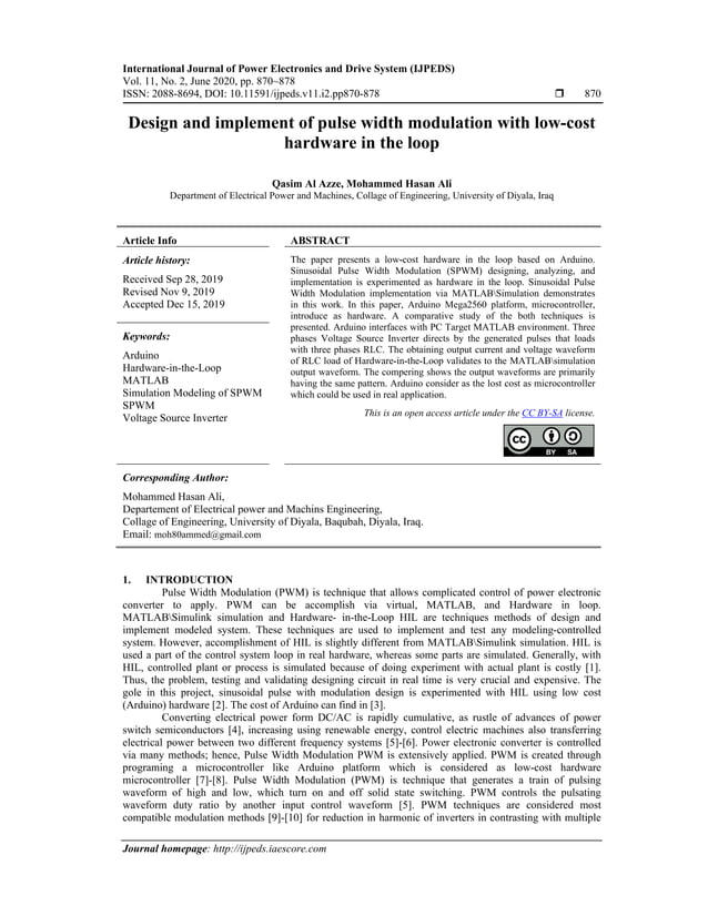 Design and implement of pulse width modulation with low-cost hardware ...