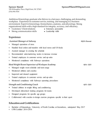 Spencer Harrell's Resume | PDF