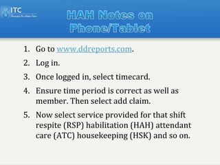 HAH Notes Training | PPT