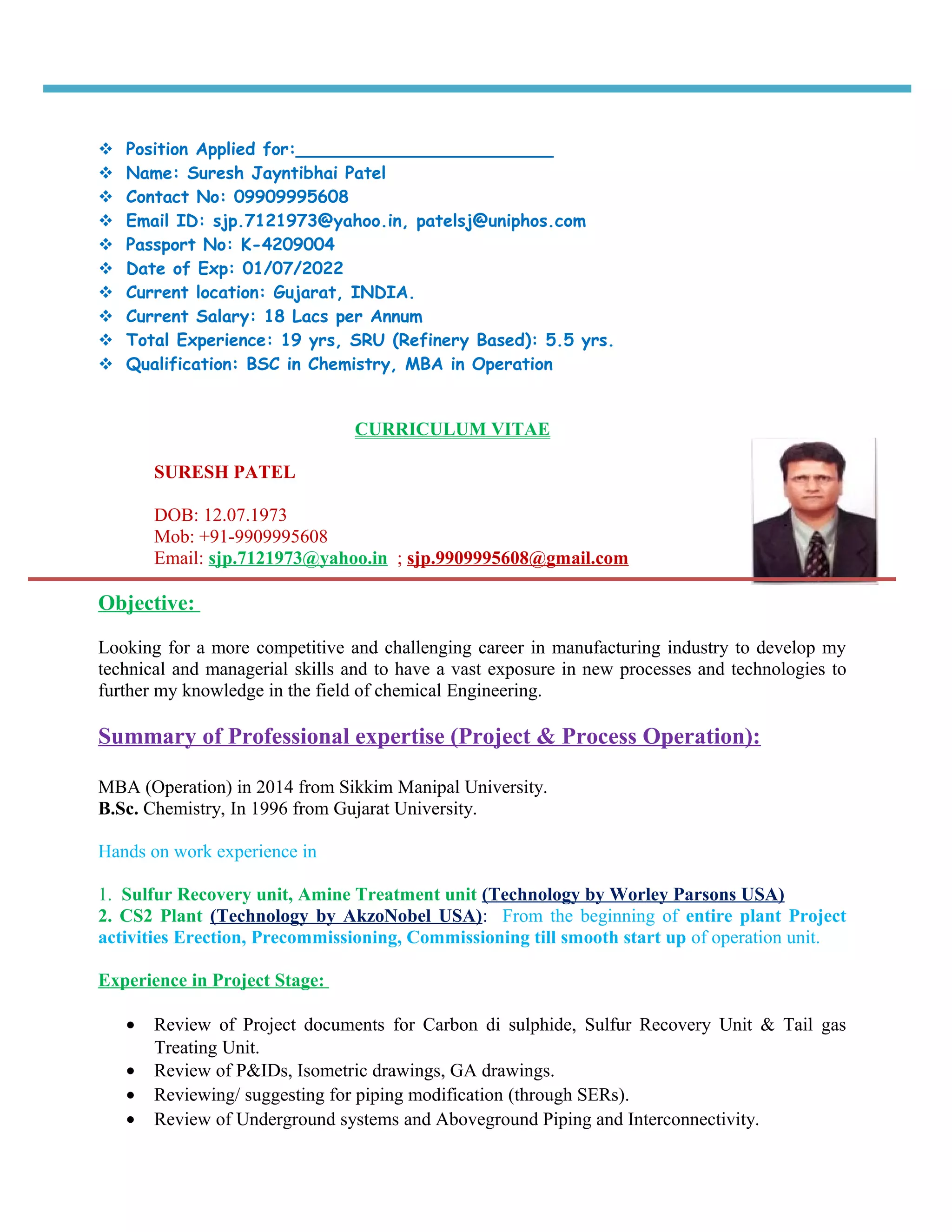 Resume Suresh Patel | DOC