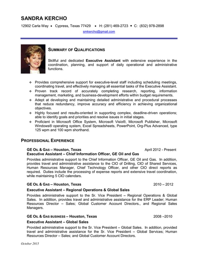 Resume_Sandra Kercho_October 21, 2015 | PDF | IT and Internet Support ...