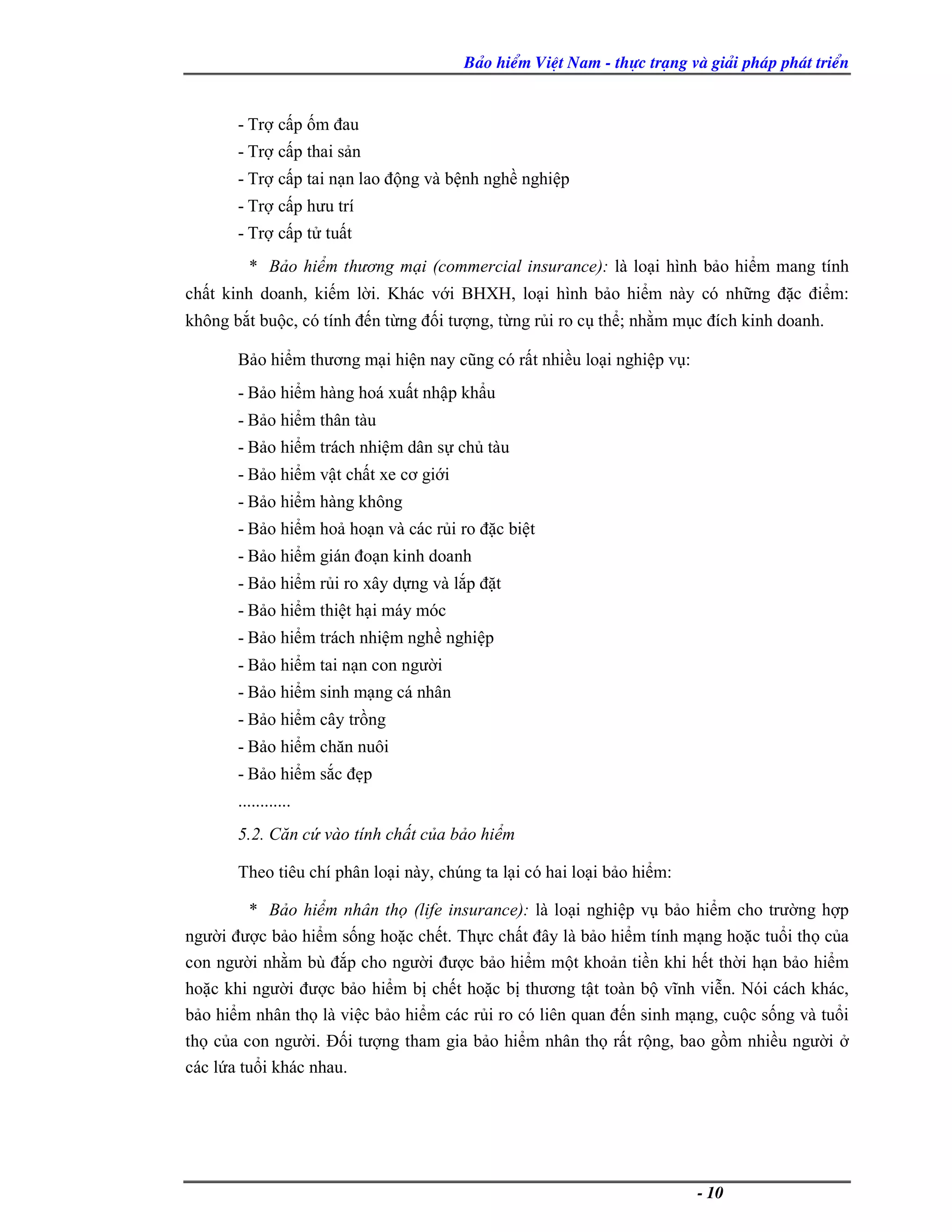 Luận văn: Bảo hiểm Việt Nam - Thực trạng và giải pháp phát triển, HAY | PDF
