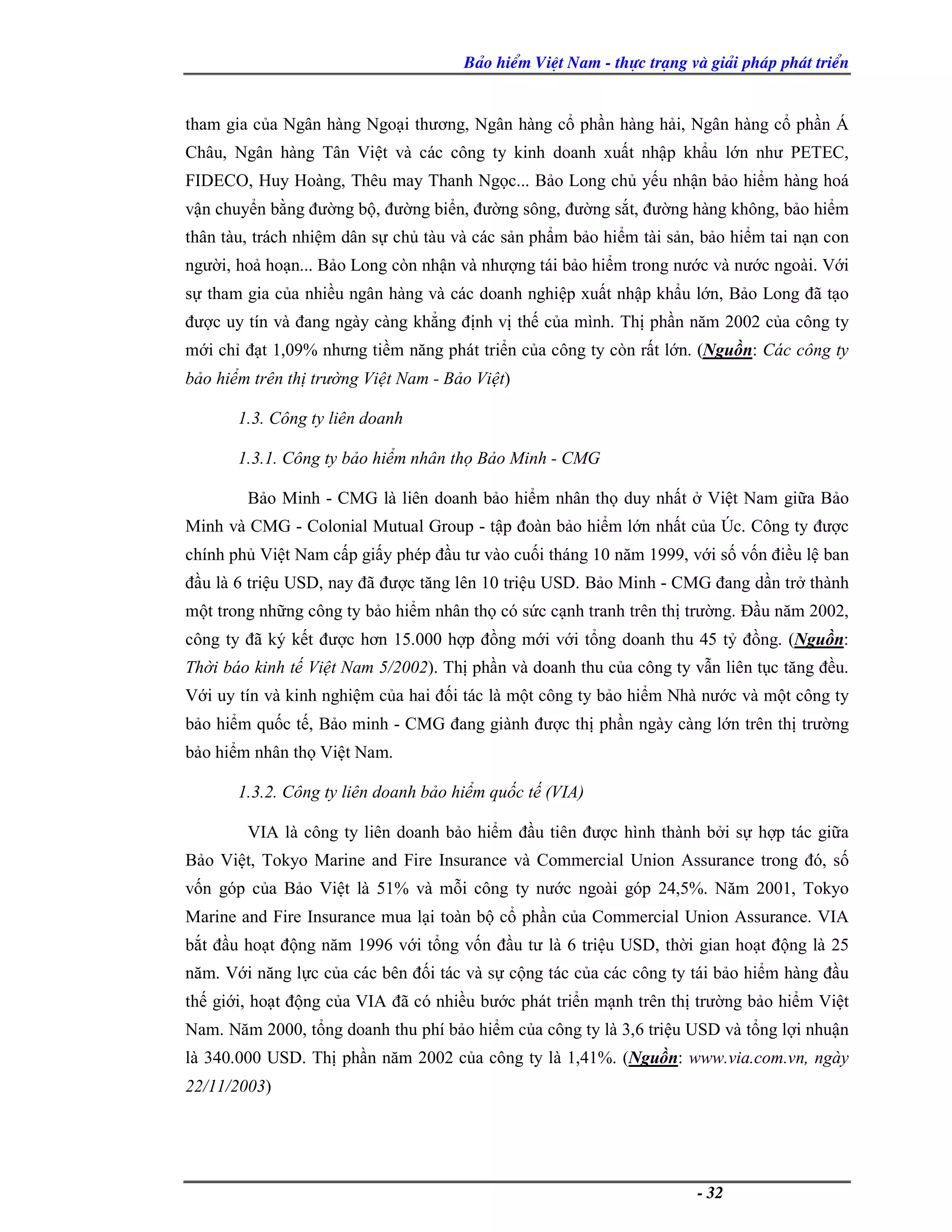 Luận văn: Bảo hiểm Việt Nam - Thực trạng và giải pháp phát triển, HAY | PDF