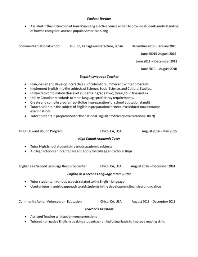 Simplfied CV (11.25.2016) | DOCX | Education