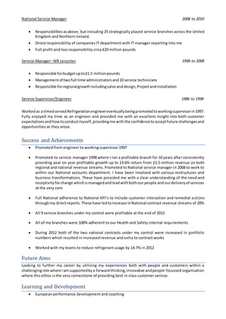 Neil Cliff CV 3 | DOCX | Business Administration | Business