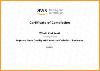 Improve Code Quality with Amazon CodeGuru Reviewer | PPT