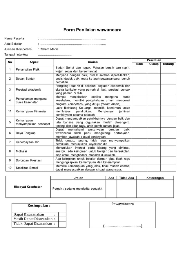 363274769 55142117-form-penilaian-interview-docx | DOCX