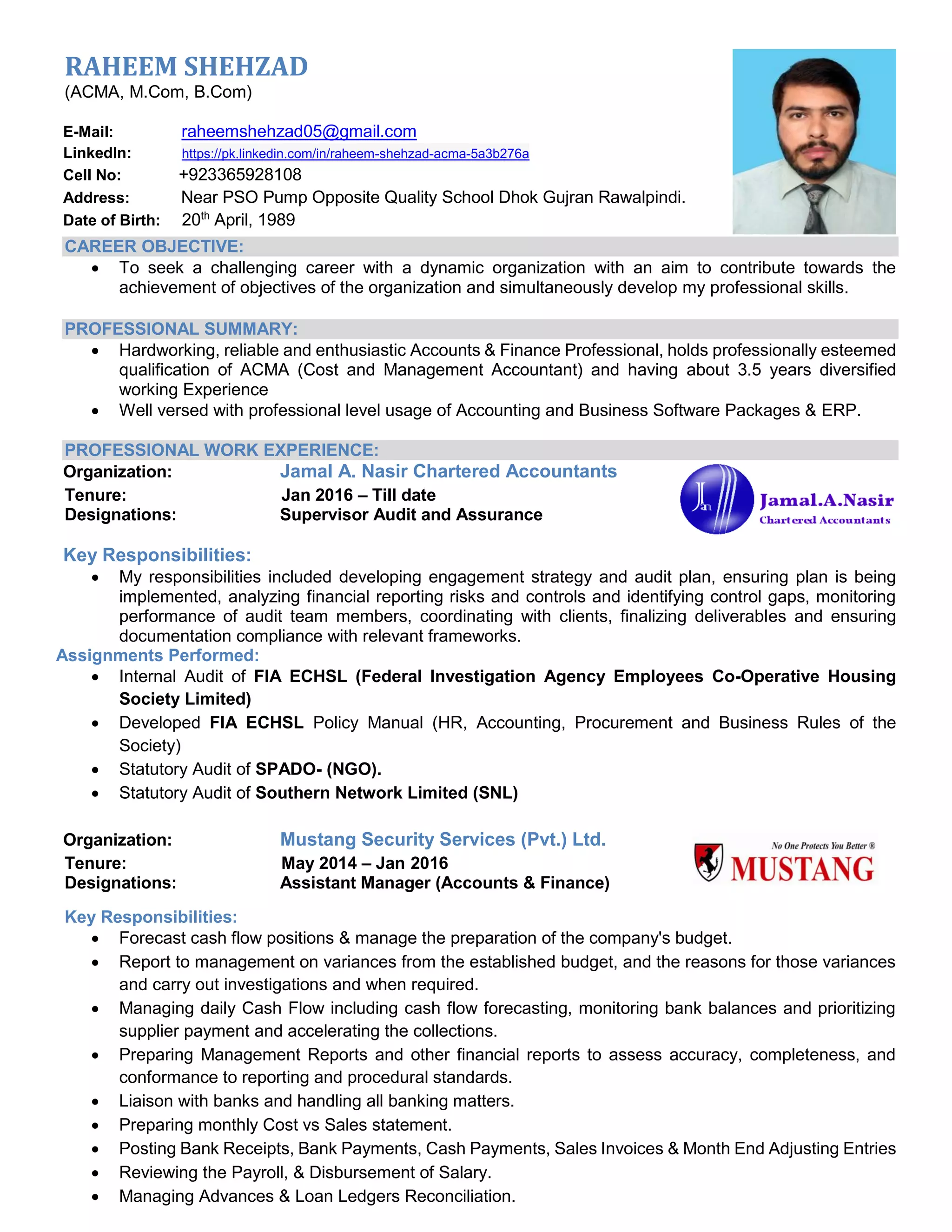 Raheem Shehzad CV | PDF