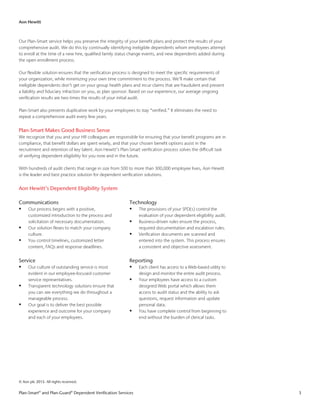 Plan-Smart Dependent Verification Services | PDF | Health Insurance | Insurance