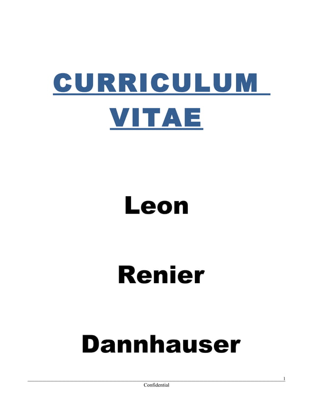 Dannhauser Leon Renier CV | PDF
